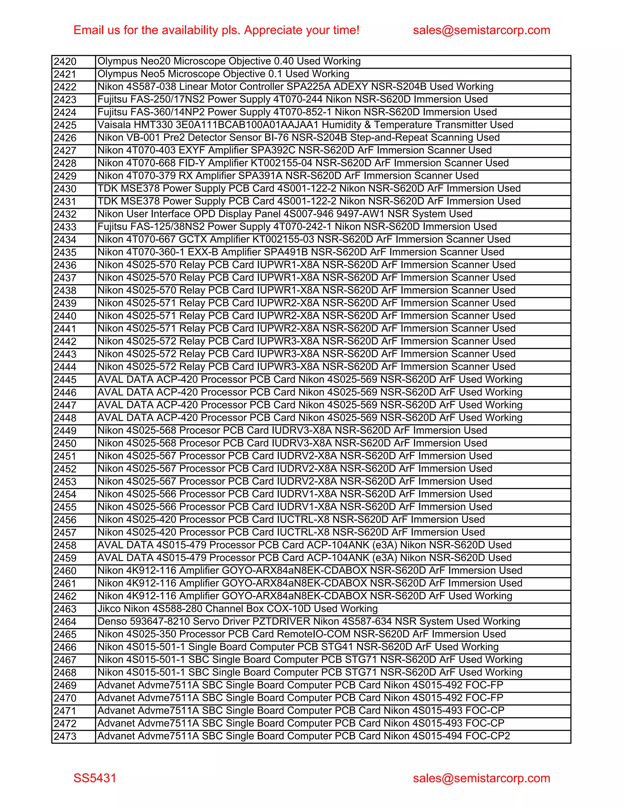 Semiconductor equipment parts may 2020 part1 | PDF