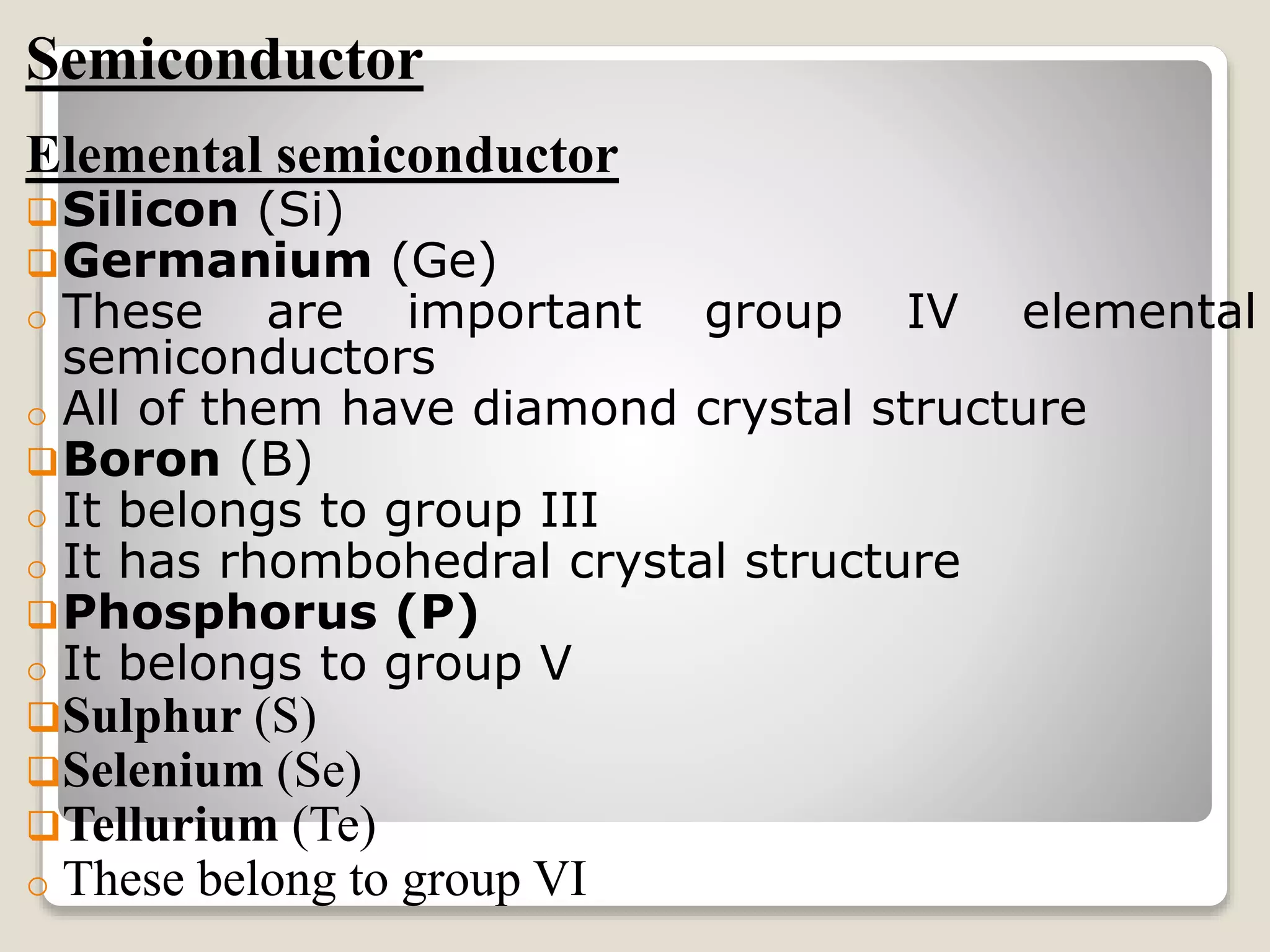 Semiconductor fundamentals | PPTX