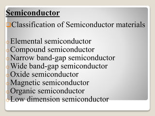 Semiconductor fundamentals | PPTX