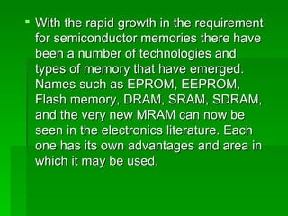 Semiconductor memories | PPT