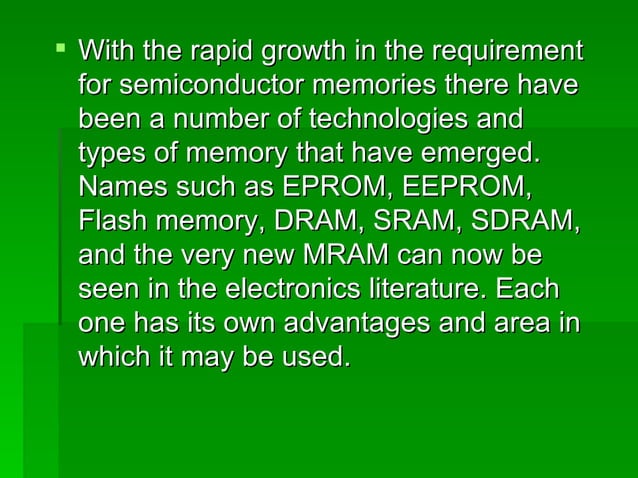 Semiconductor memories | PPT