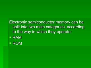 Semiconductor memories | PPT