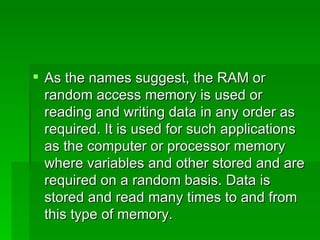 Semiconductor memories | PPT