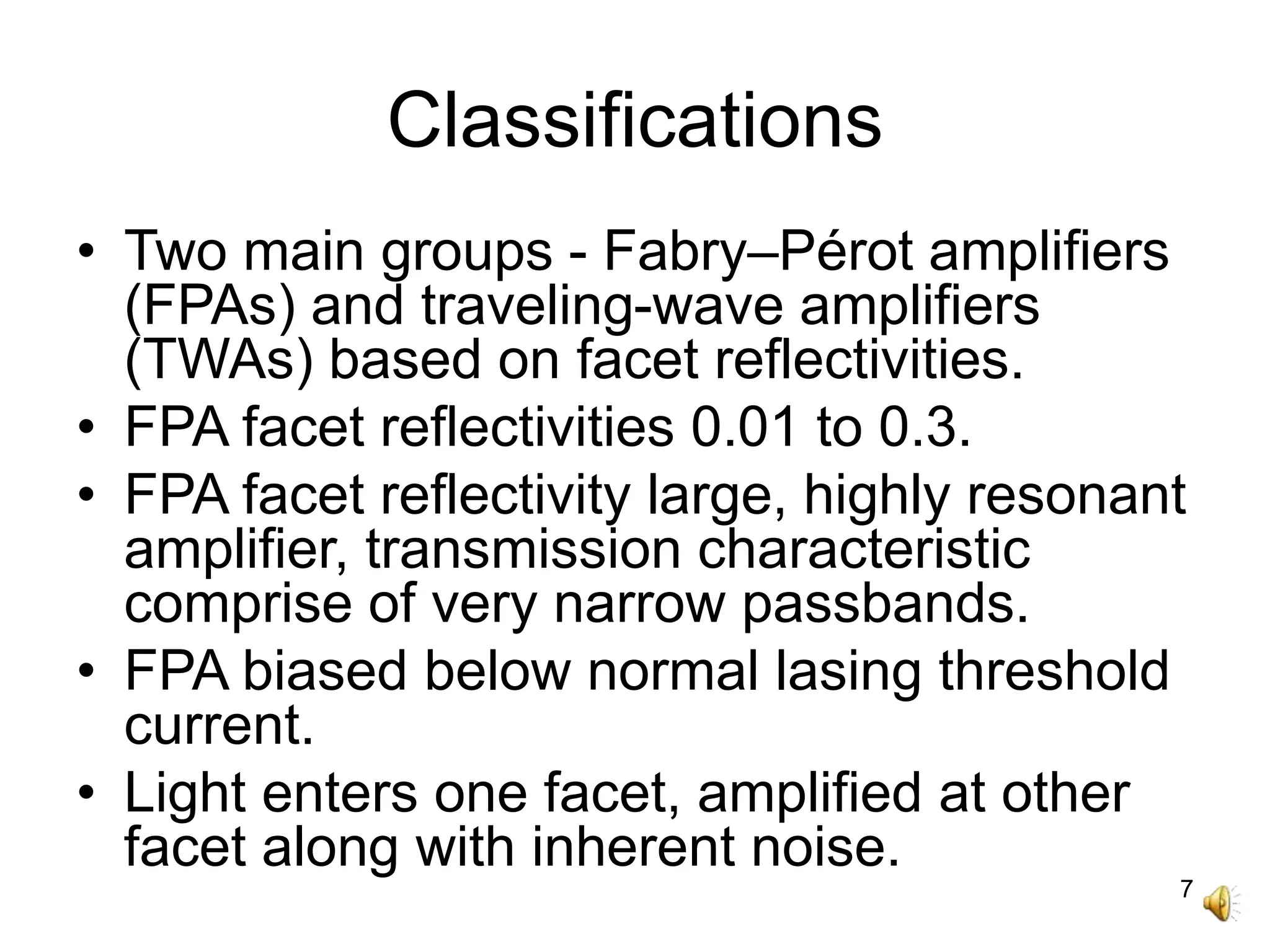Semiconductor optical amplifiers | PPT