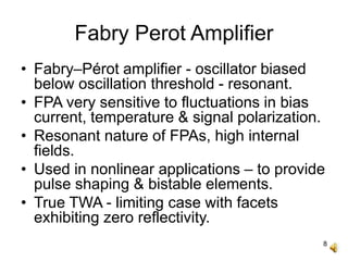 Semiconductor optical amplifiers | PPT