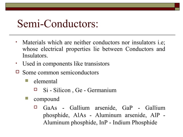 Semiconductors | PPT | Chemistry | Science