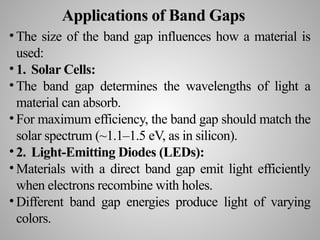 Semiconductors (Such as Silicon) and Band Gaps | PPTX