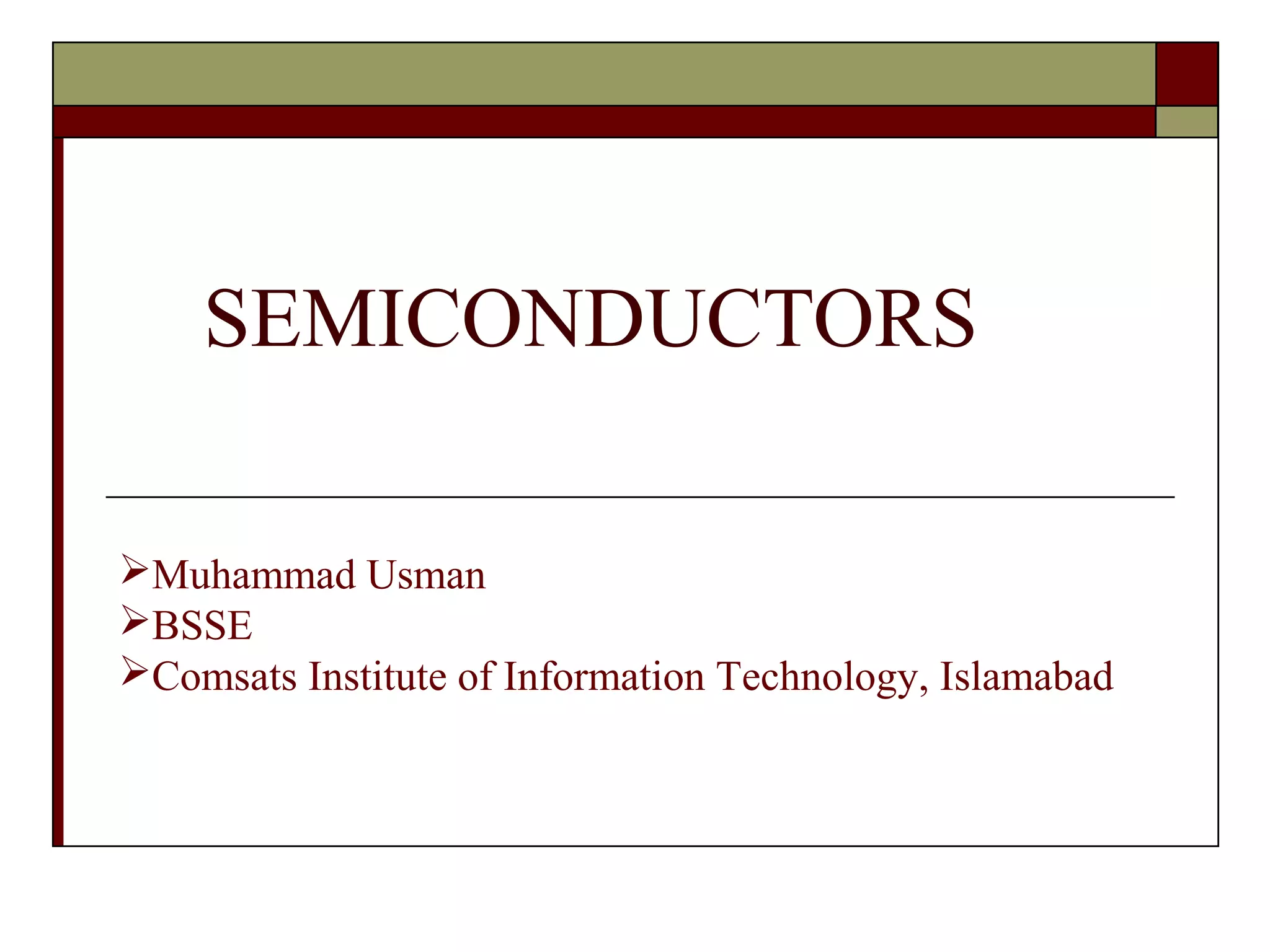 Semiconductors | PPT