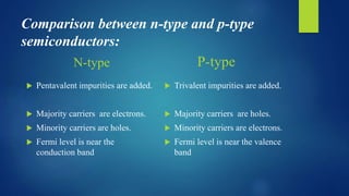 Intrinsic & Extrinsic , N-type & P-type and Forward& Reverse Biased | PPTX