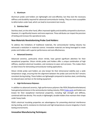 Semiconductor Testing New Materials and Manufacturing Techniques for ...