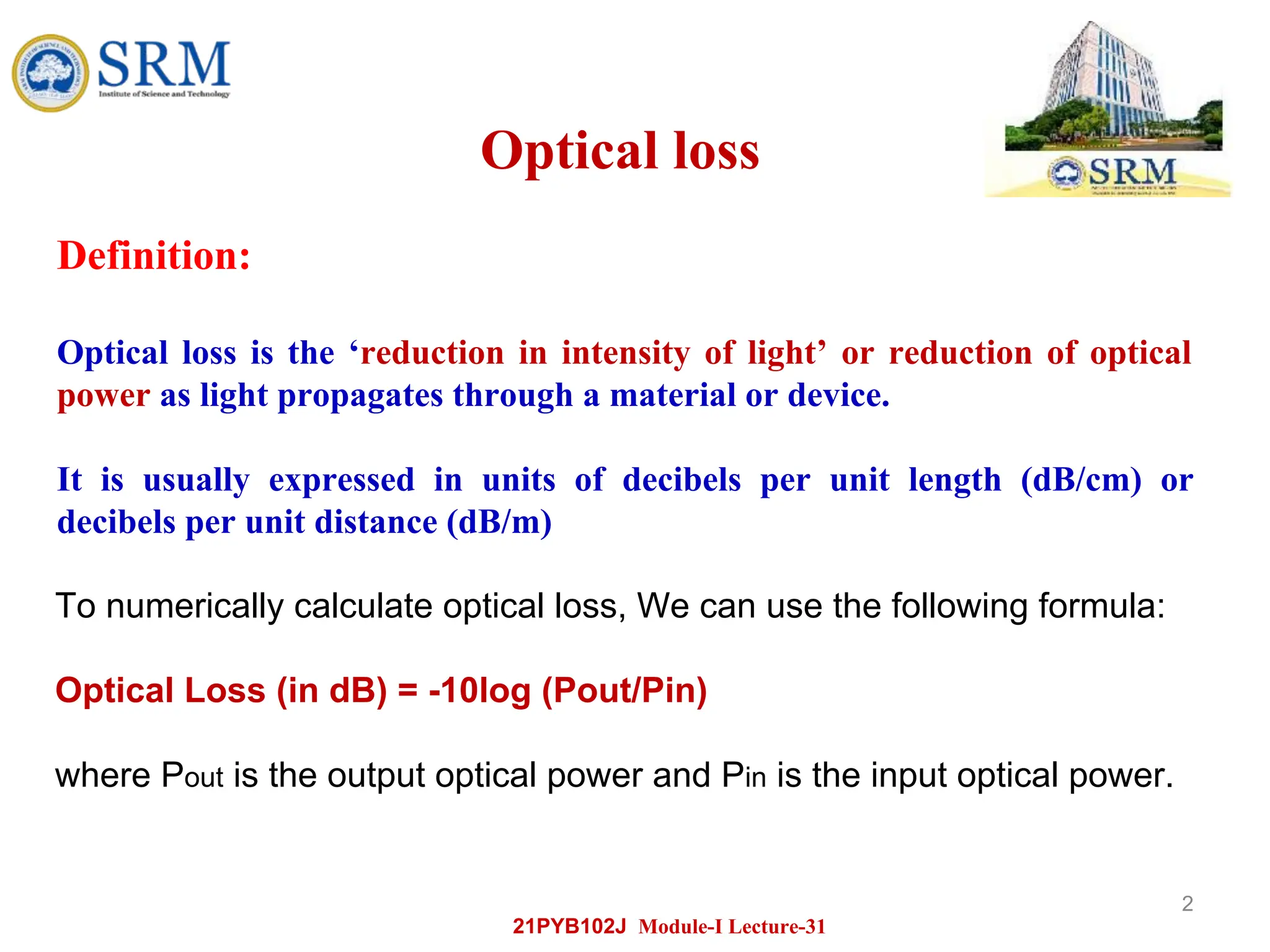 SEMICONDUCTOR PHYSICS OPTICAL LOSS COMPUTATION | PDF