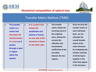 SEMICONDUCTOR PHYSICS OPTICAL LOSS COMPUTATION | PPT