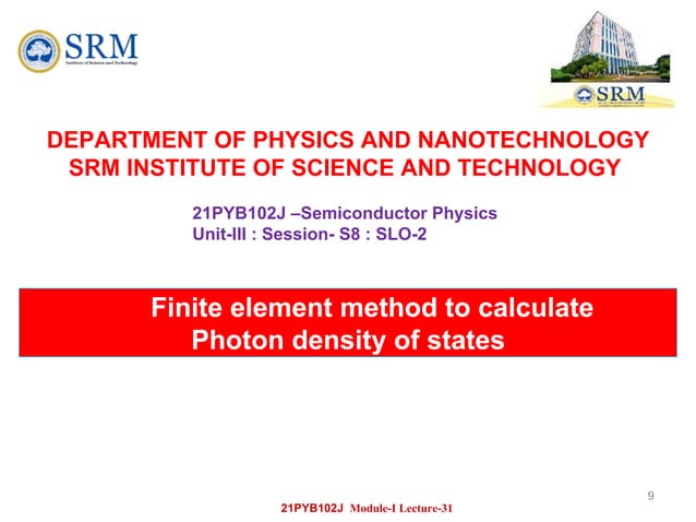SEMICONDUCTOR PHYSICS OPTICAL LOSS COMPUTATION | PPT