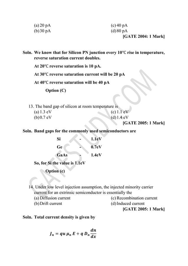 Semicondutcto physics-gate-problems | PDF