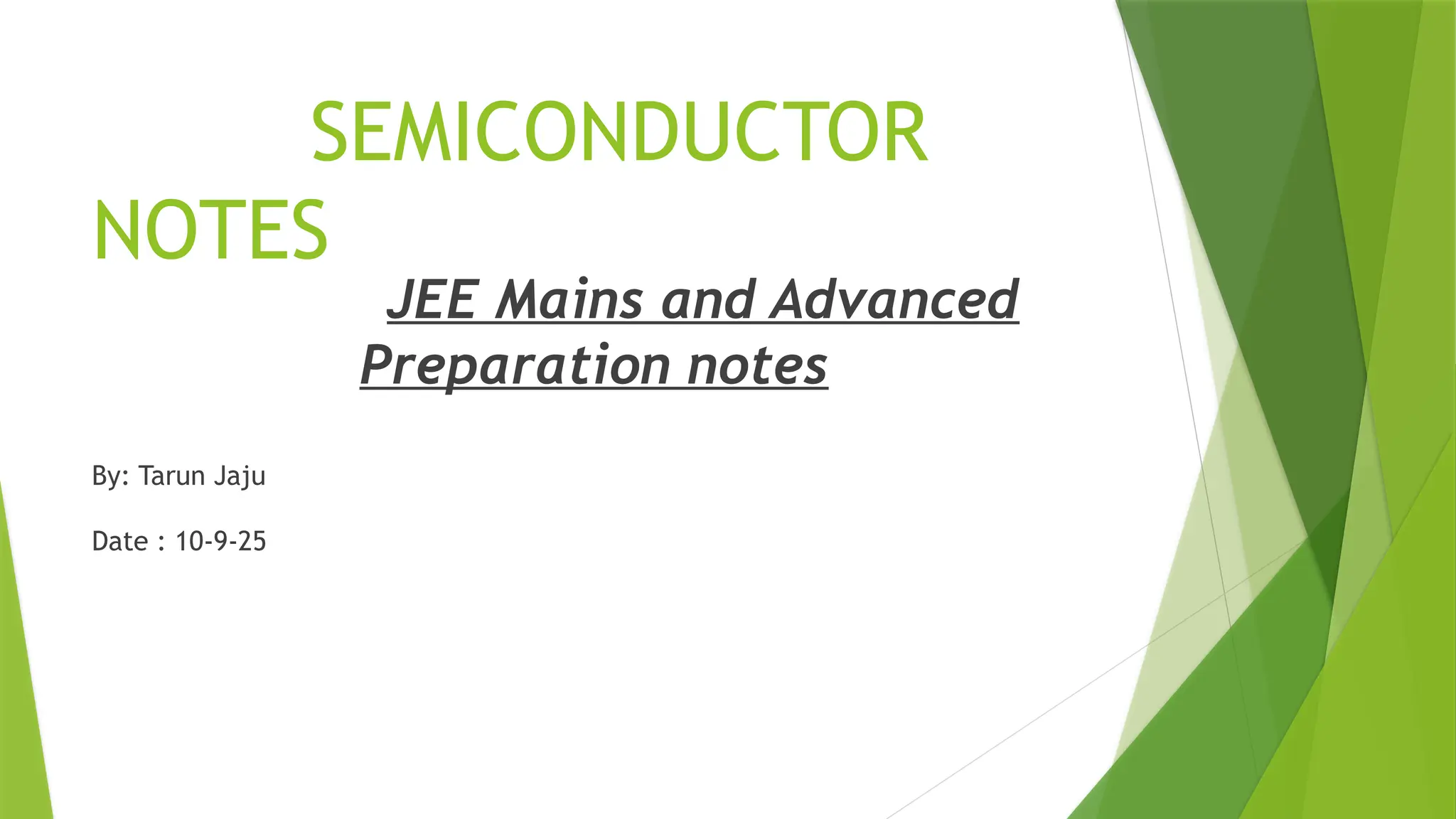 Semicondutor JEE Mains and Advanced prepartion.pptx