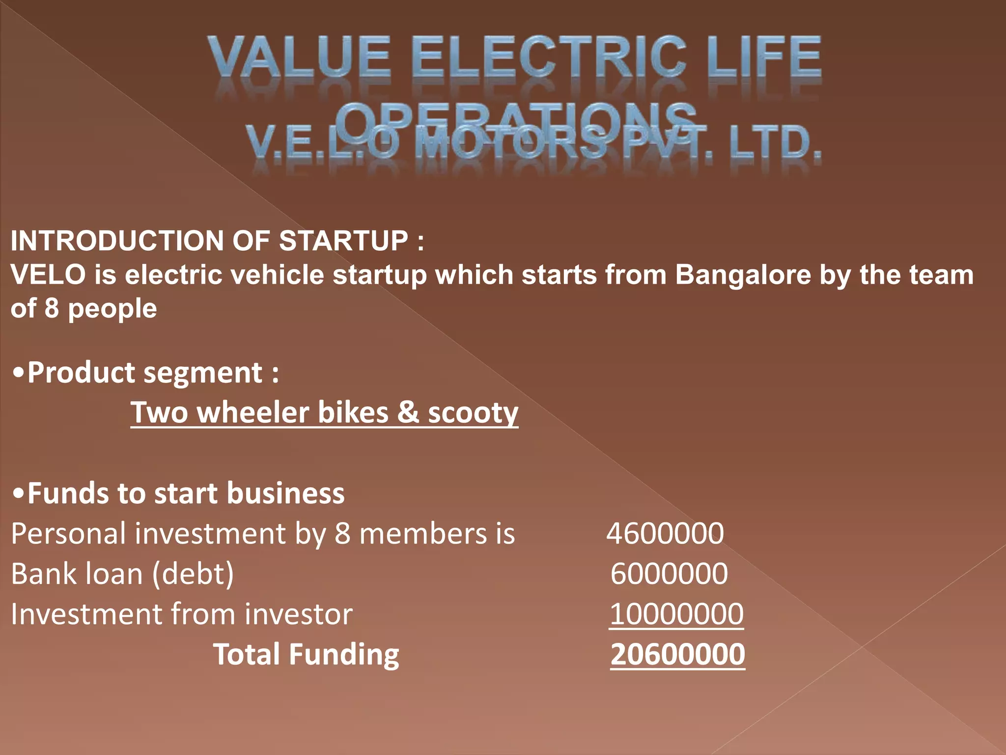 MARKET LAUNCHING, DISTRIBUTION NETWORK AND BRAND BUILDING PLAN OF VELO ...