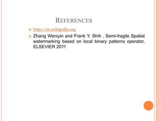 Semi fragile watermarking | PPTX