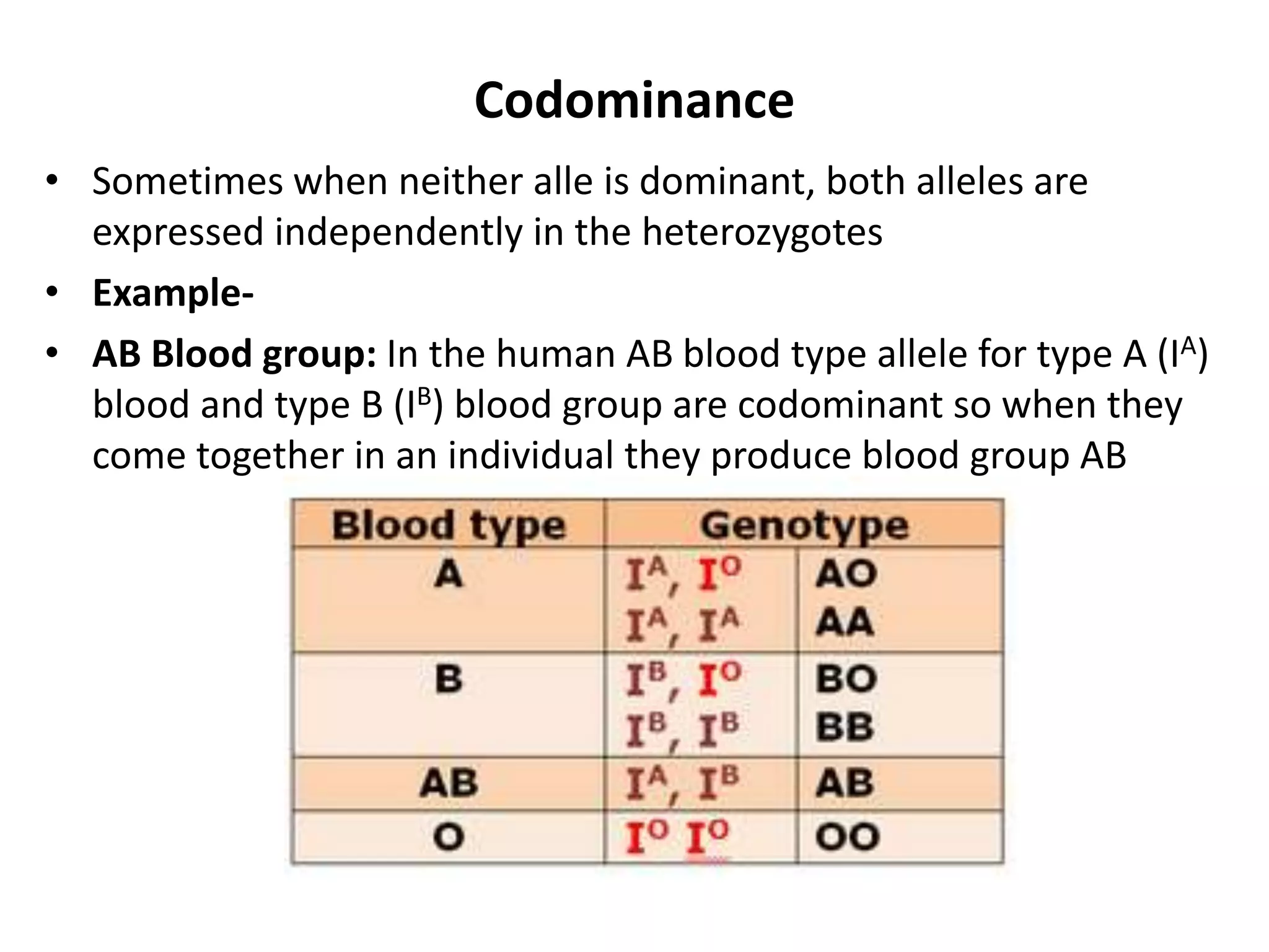 Interaction of genes: Epistasis, Codominance and incomplete dominance ...