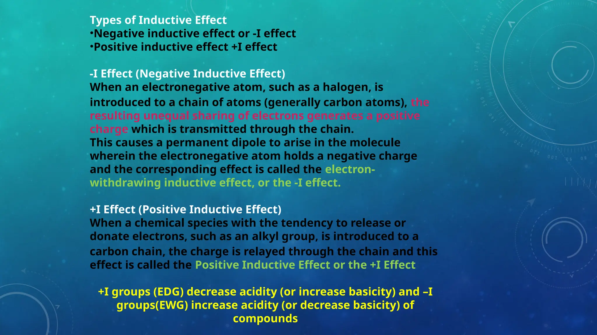 Electronic Effects:- Inductive Effect.pptx Chemistry Basic | PPTX