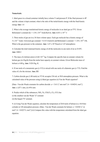 B.Sc. Sem II Kinetic Theory of Gases | PDF