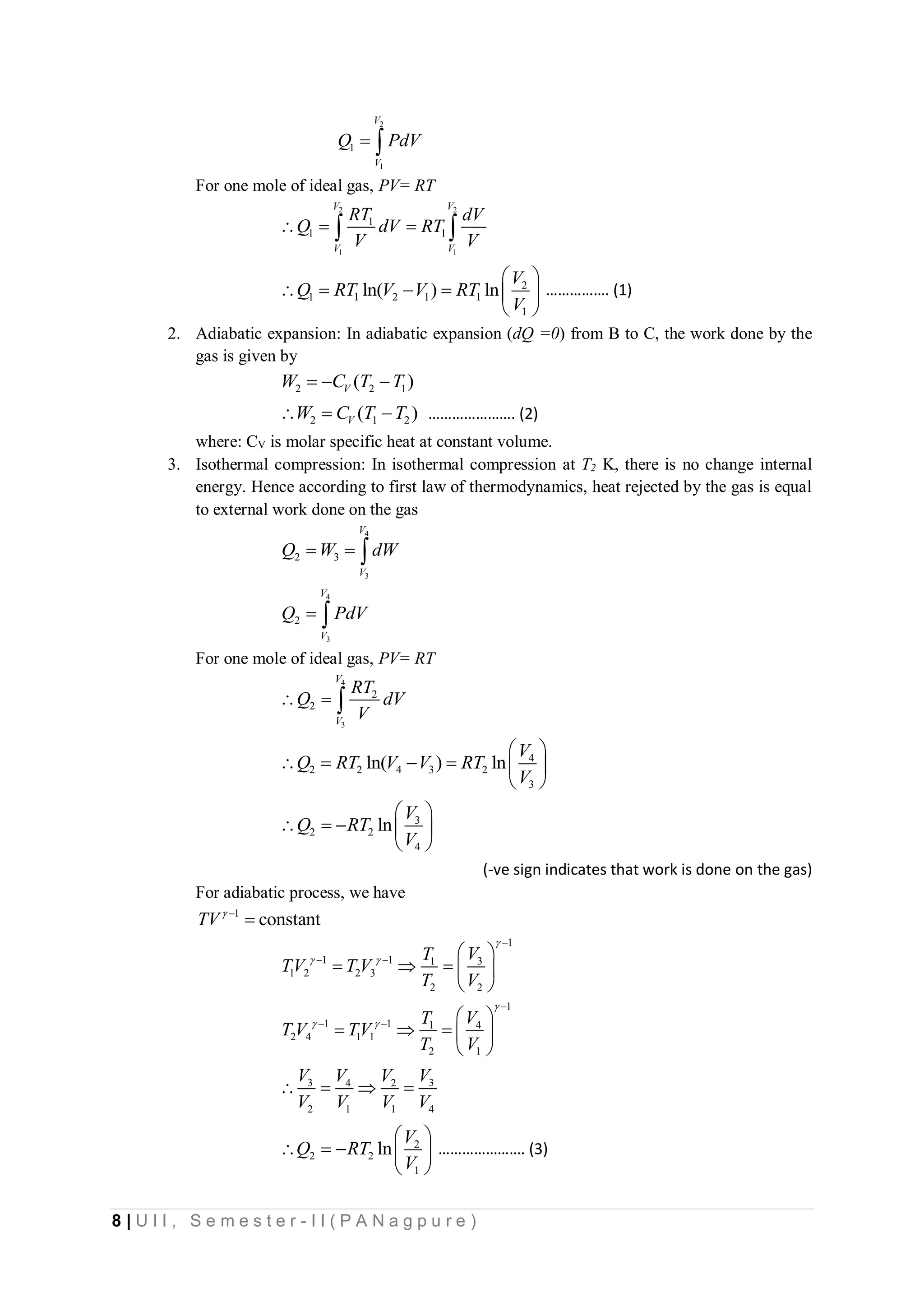 B.Sc. Sem II Thermodynamics-II | PDF