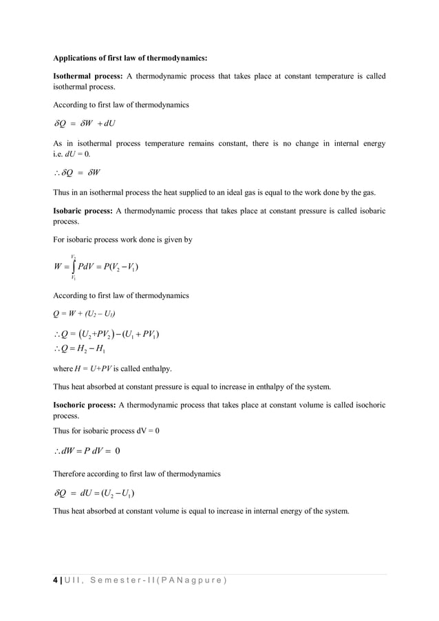 B.Sc. Sem II Thermodynamics-II | PDF