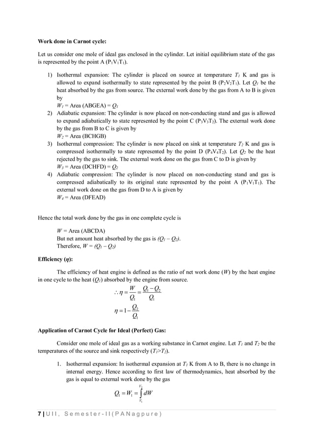 B.Sc. Sem II Thermodynamics-II | PDF