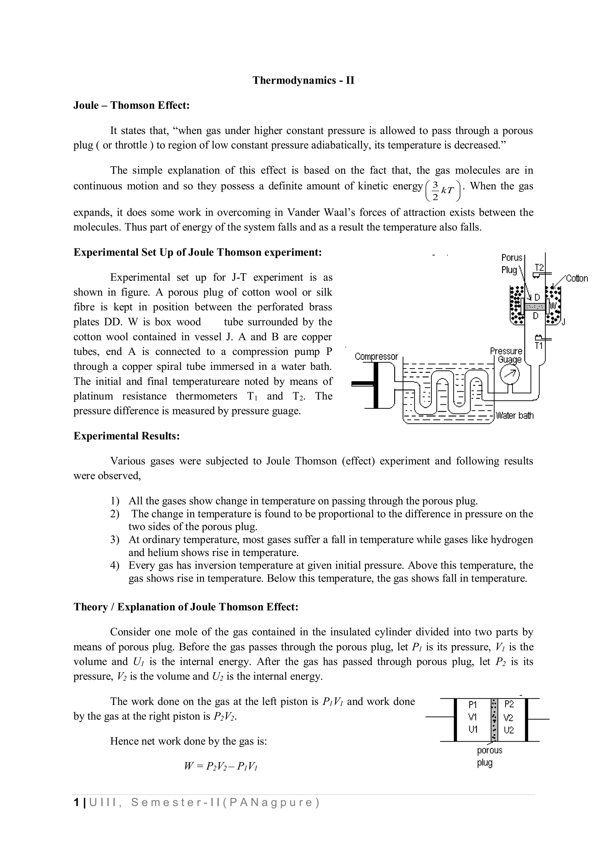 B.Sc. Sem II Thermodynamics-I | PDF