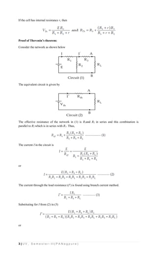 B.Sc. Sem II Network theorems | PDF