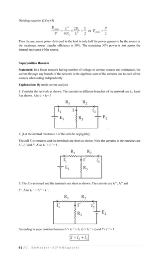 B.Sc. Sem II Network theorems | PDF