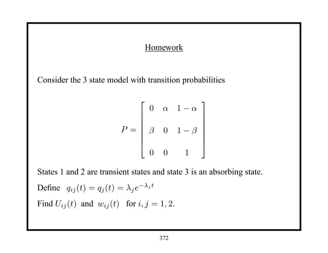 Semi markov process | PDF