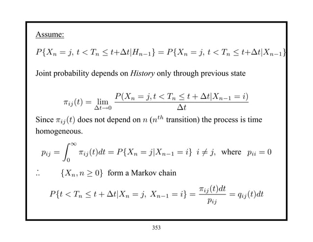 Semi markov process | PDF