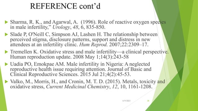 Role of Oxidative Stress on male infertility | PPTX