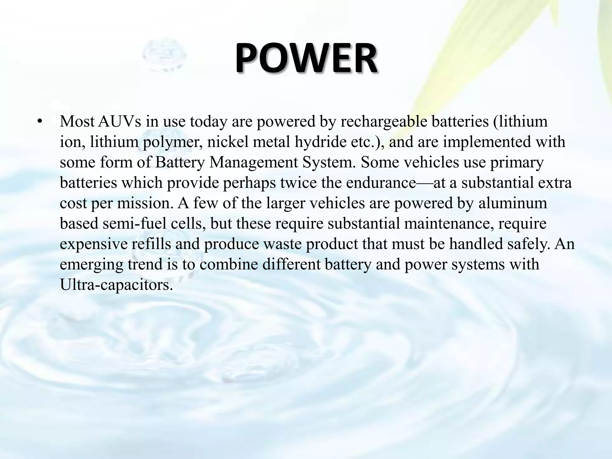 Autonomous Underwater Vehicle (AUVs) | PPTX