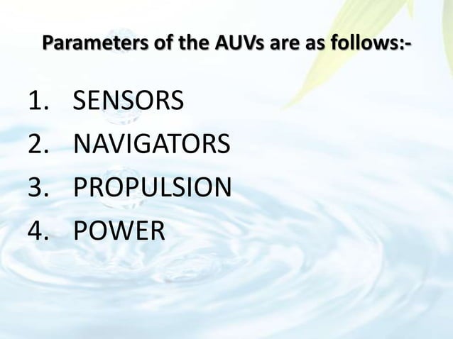 Autonomous Underwater Vehicle (AUVs) | PPTX