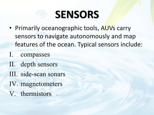 Autonomous Underwater Vehicle (AUVs) | PPTX