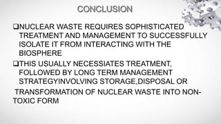 presentation on nuclear waste management | PPTX