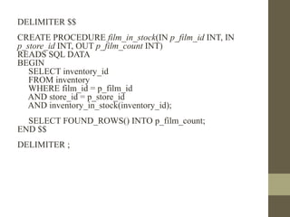 View, Store Procedure & Function and Trigger in MySQL - Thaipt | PPT