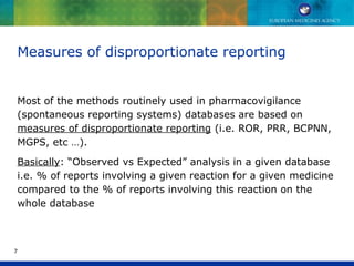 Quantitative methods of Signal detection on spontaneous reporting ...