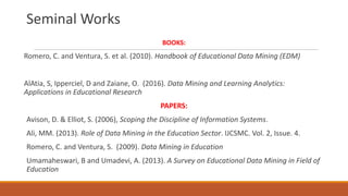 Seminal Works on Education Data Mining and Analytics | PDF