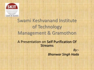 self purification of streams Seminan ppt | PPTX