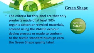 ECO-LABELS USED IN TEXTILES | PPTX