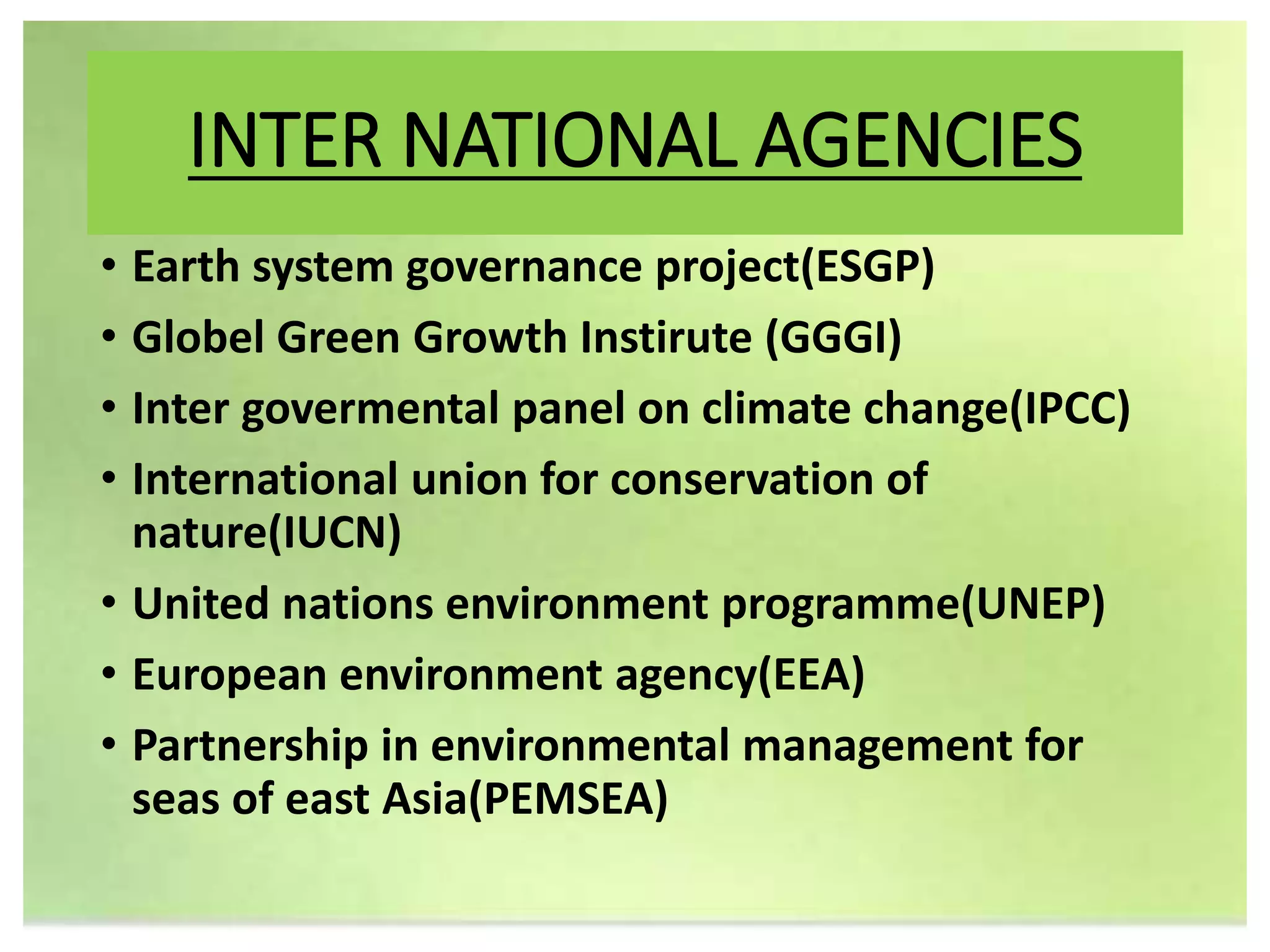 agencies of environmental protection | PPTX