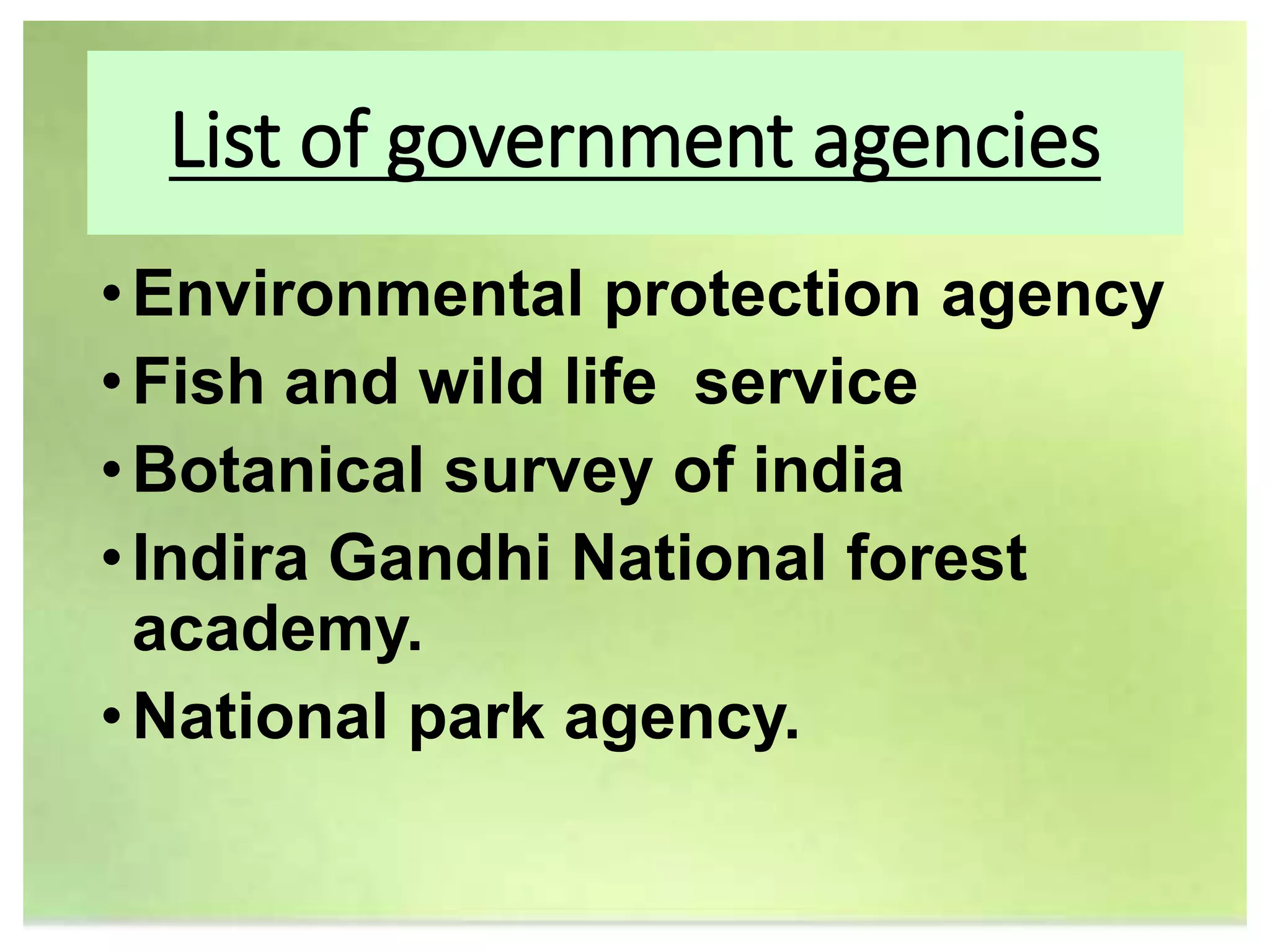 agencies of environmental protection | PPTX