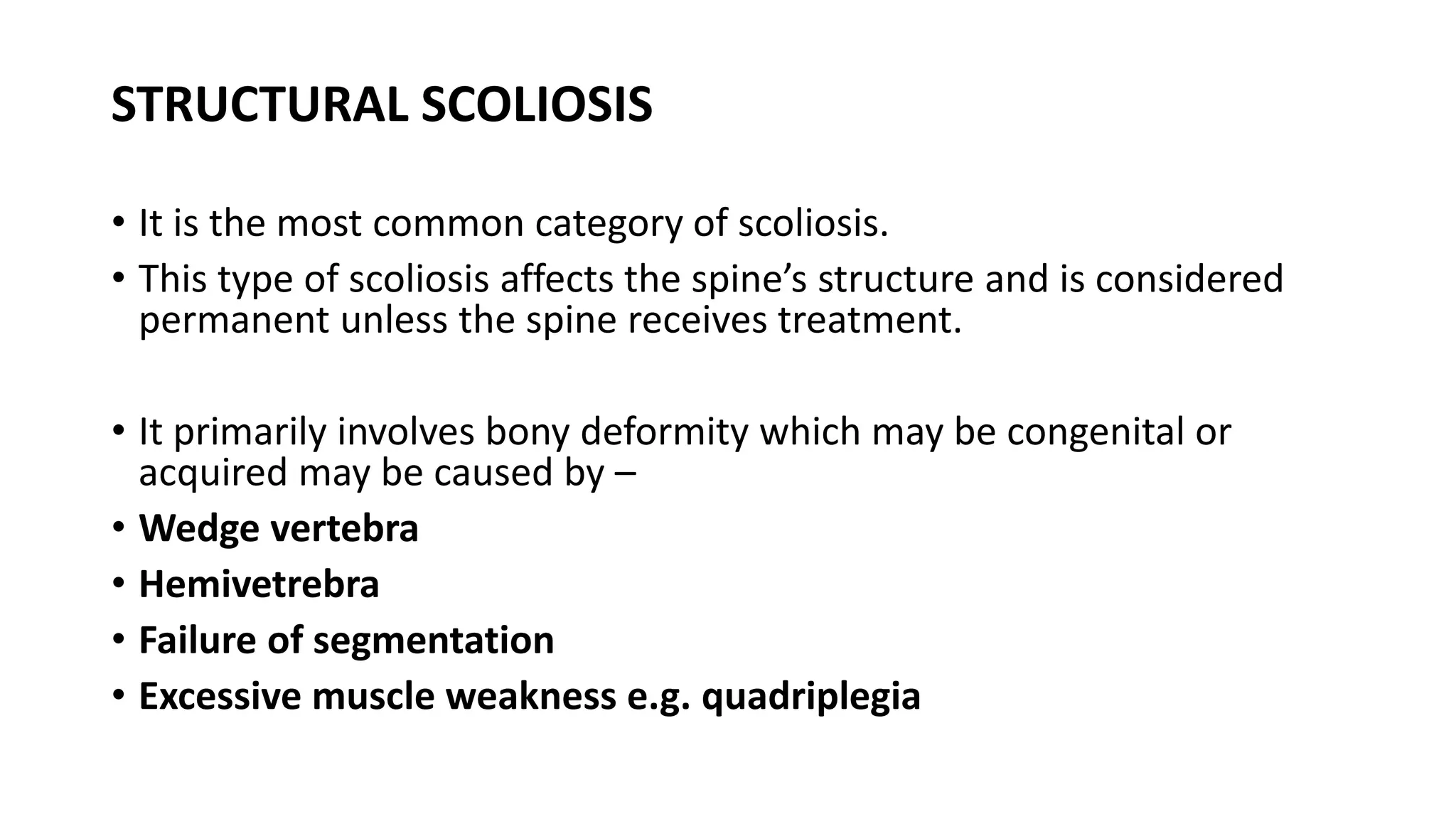 SCOLIOSIS assessment, types and management | PPTX