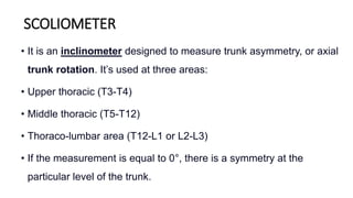 SCOLIOSIS assessment, types and management | PPTX