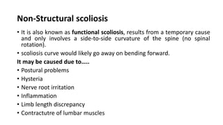 SCOLIOSIS assessment, types and management | PPTX