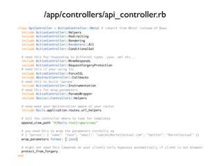 Developing api with rails metal | KEY | Web Development | Internet
