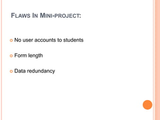 Training & Placement Database Management System | PPTX