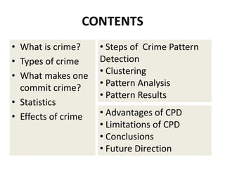 Crime Pattern Detection using K-Means Clustering | PPTX